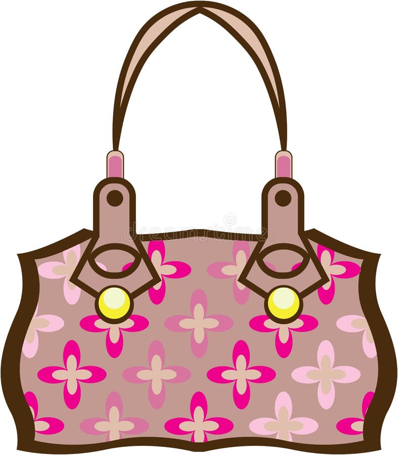 Flower Purse stock vector. Illustration of contour, design - 67348554