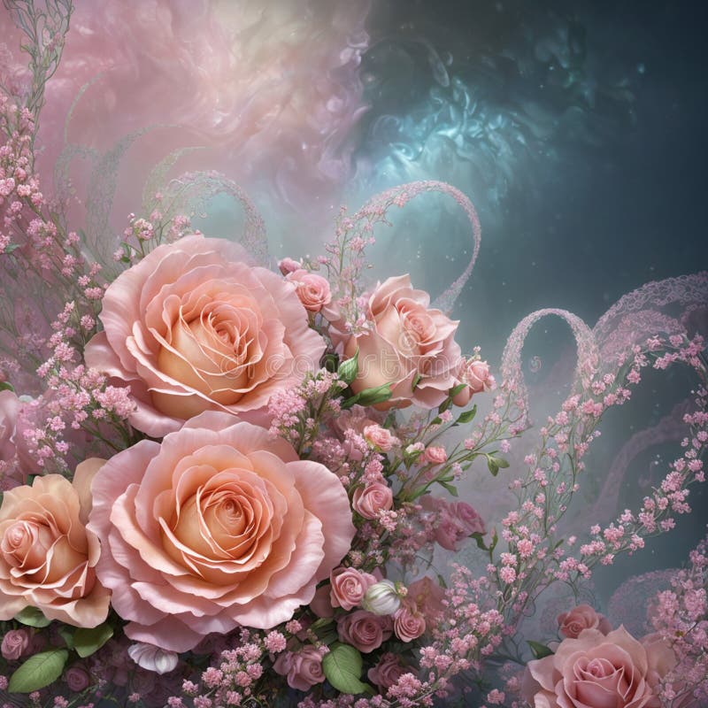 Flower Realistic Seamless Abstract Pattern. Floral Random Background ...