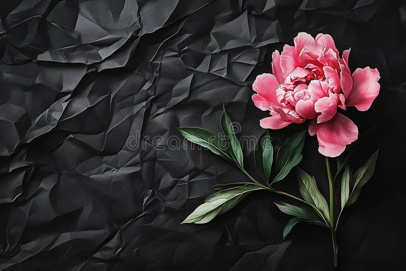 Peony Flower Hyper Realistic Color Drawing Stock Illustration ...