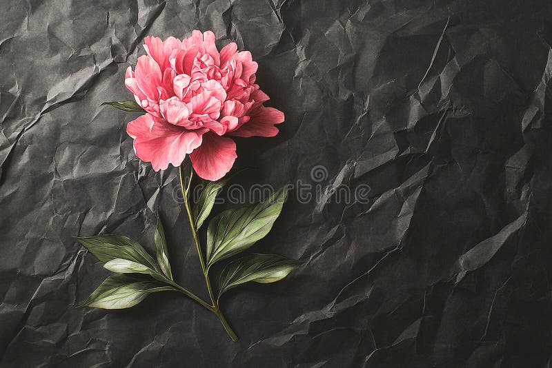 Peony Flower Hyper Realistic Color Drawing Stock Illustration ...