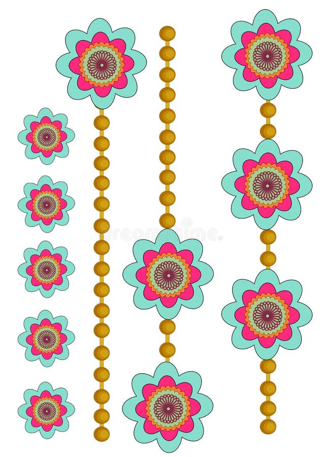 Flower Retro Decoration stock vector. Illustration of elements - 46242101