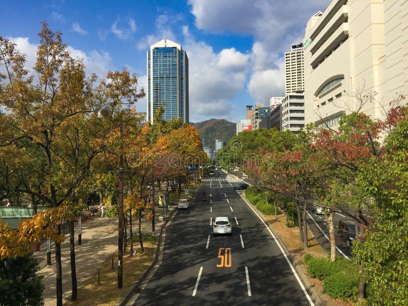 Flower Road, Kobe, Japan. editorial image. Image of kobe - 132903920