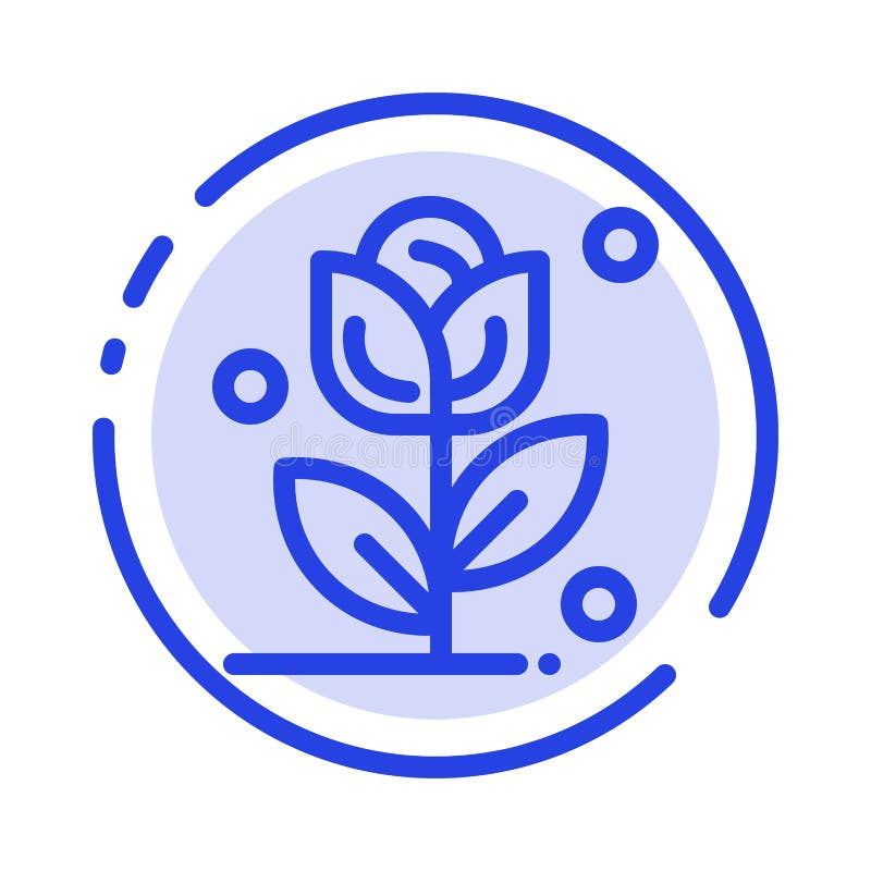 Flower, Rose, Love Blue Dotted Line Line Icon Stock Vector ...