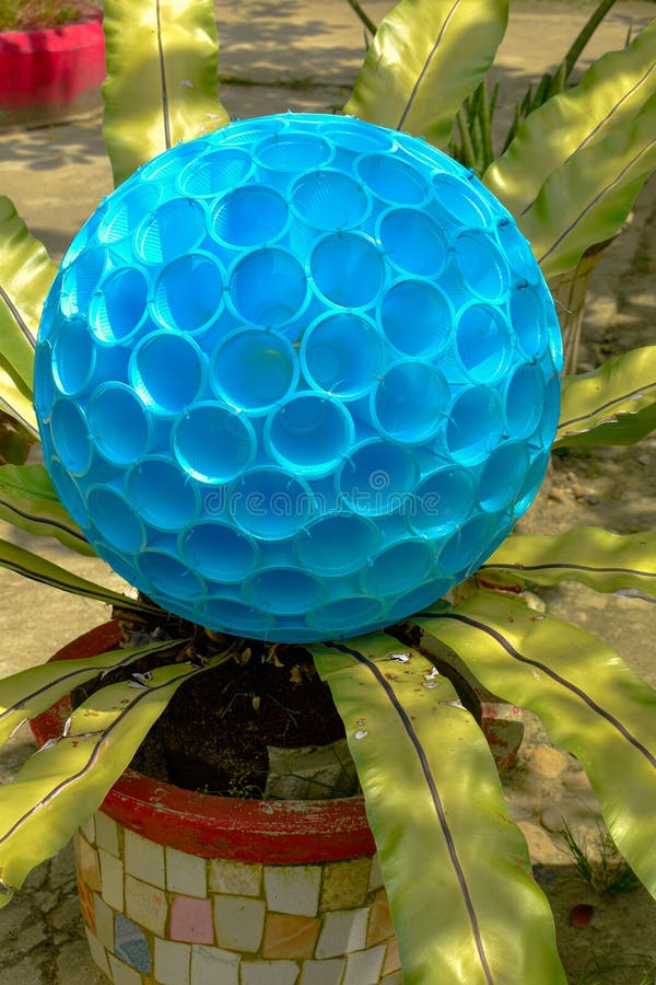 Flower Round Blue Plastic Cup Stock Image - Image of round, glass ...