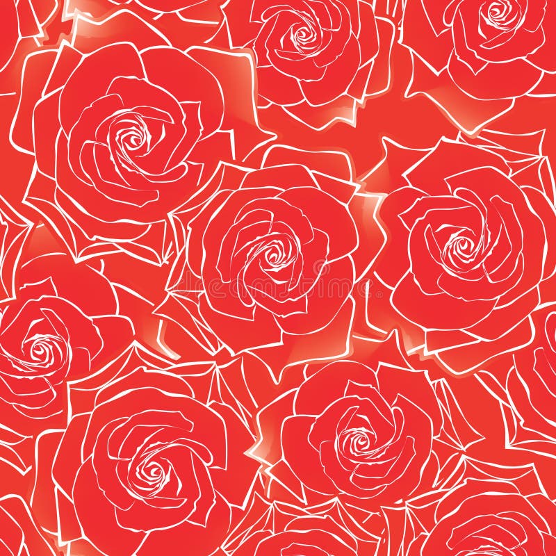 Floral Wallpaper Pattern with Rose Design Stock Vector - Illustration ...