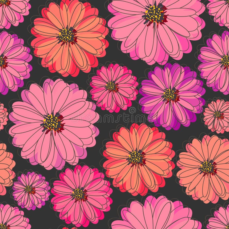 Flower Seamless Pattern Background. Stock Vector - Illustration of ...