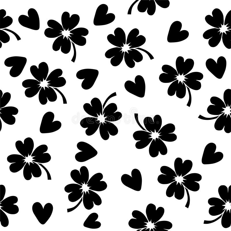 Flower Seamless Pattern Black Silhouette Stock Vector - Illustration of ... Flower Seamless Pattern Black Silhouette Stock Vector - Illustration of ...