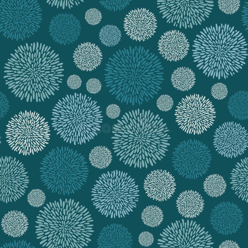 Circle Texture with Doodle and Scribble Shapes. Vector Seamless Pattern ...