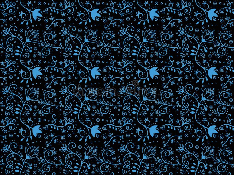 Flower Seamless Pattern - Flax Blossoms Background Stock Vector ...