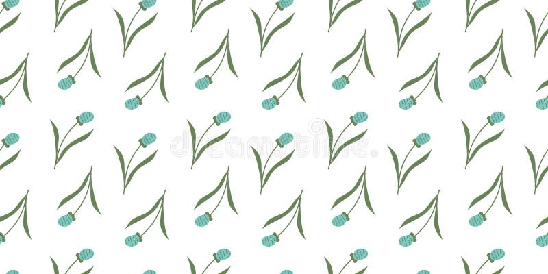 Flower Seamless Pattern on White Background. Spring Floral Repeating ...