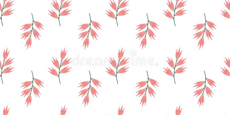Flower Seamless Pattern on White Background. Spring Floral Repeating ...
