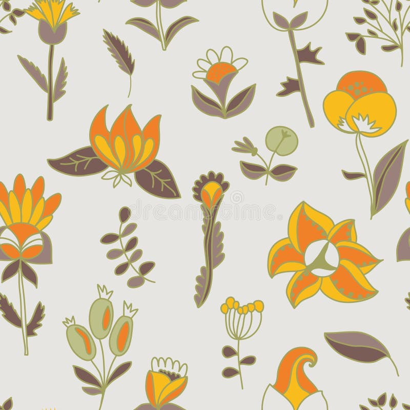 Flower Seamless Texture. Endless Floral Pattern Stock Vector ...