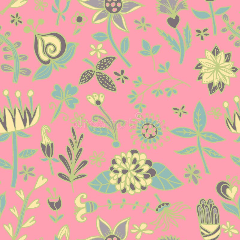 Flower Seamless Texture. Endless Floral Pattern Stock Vector ...