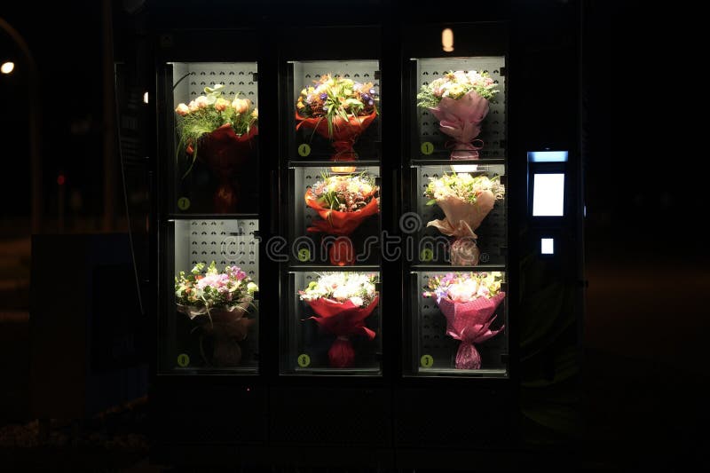 Flower Self Service Vending Machine Street Stock Photos - Free ...