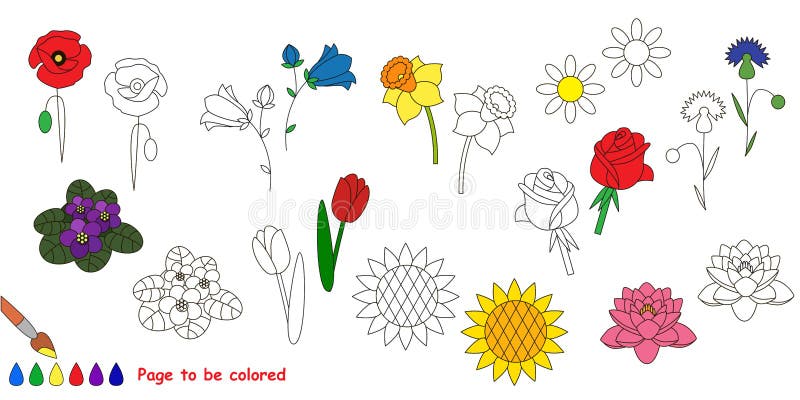 Flower set colorful. stock vector. Illustration of bluebell - 65084354