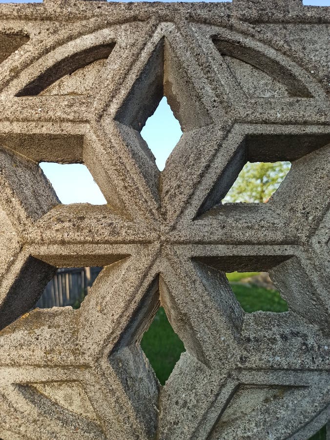Flower Shape in Concrete Fence Stock Image - Image of flower, shape ...