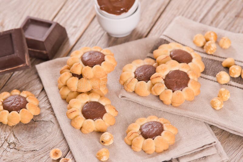Flower Shaped Chocolate Biscuits. Stock Photo - Image of aroma, dish ...