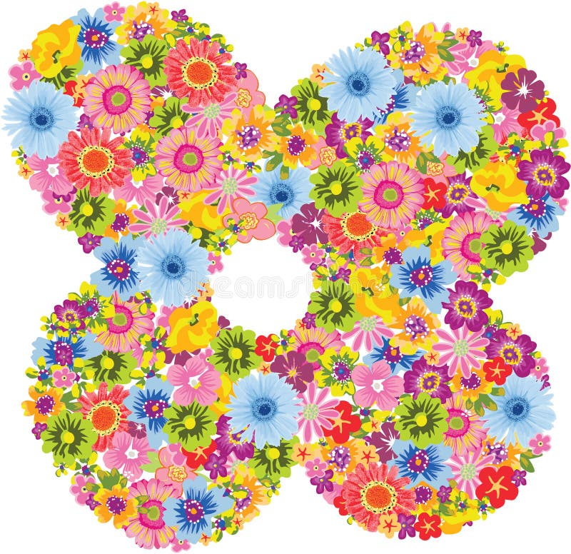 Flower Shaped Colorful Flowers Stock Vector - Illustration of seasonal ...