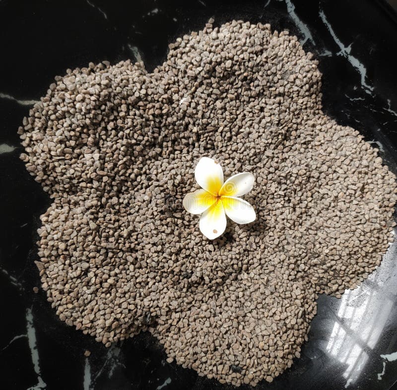 Flower-shaped Sand with Japanese Flowers Stock Photo - Image of ...