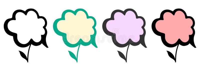 Flower Shaped Speech Chat Bubble with Space for Text in Center, Vector ...
