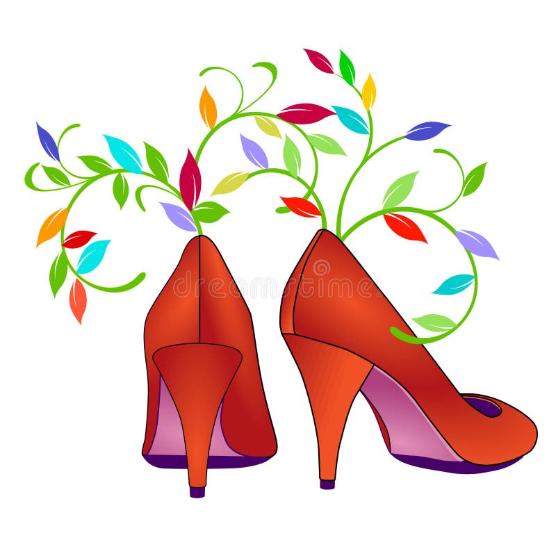 Flower shoes stock vector. Illustration of shoes, flower - 15663273