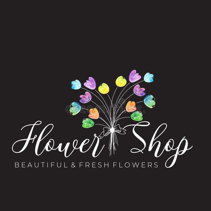 Flower shop logotype stock photo. Image of beauifulfresh - 223242770