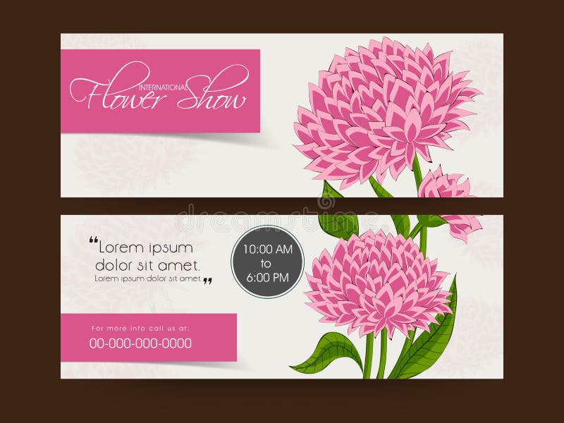 Flower Show Web Header or Banner Design. Stock Illustration ...