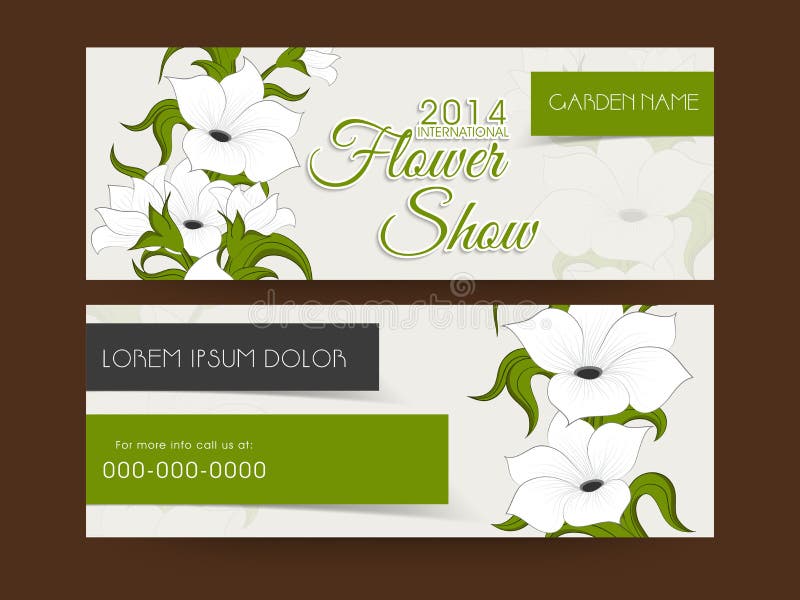 Flower Show Web Header or Banner Design. Stock Illustration ...