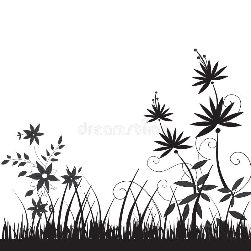 Flower silhouette stock vector. Illustration of elegance - 40861833