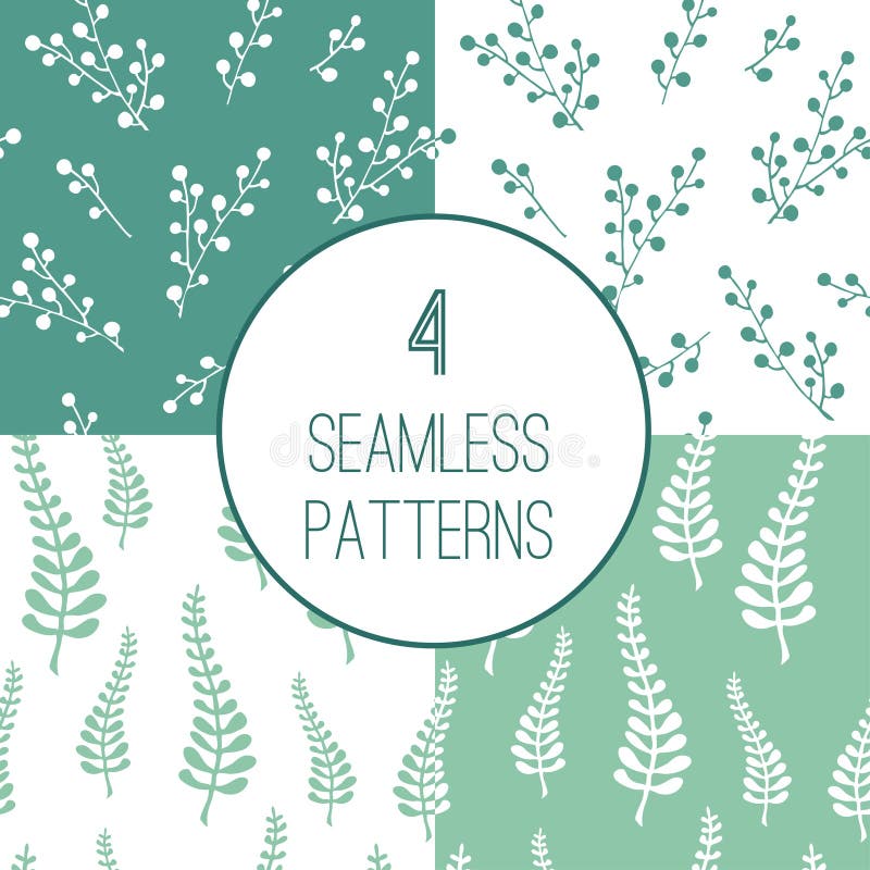 Flower Simple Minimalistic Seamless Pattern Se Stock Vector ...