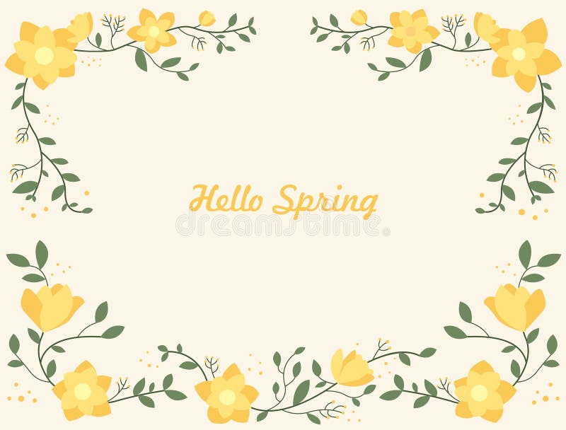 Spring Flower Frame Design Background Vector Illustration Stock Vector ...