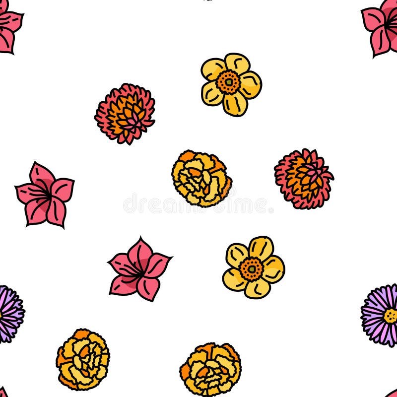 Flower Spring Floral Blossom Vector Seamless Pattern Stock Vector ...