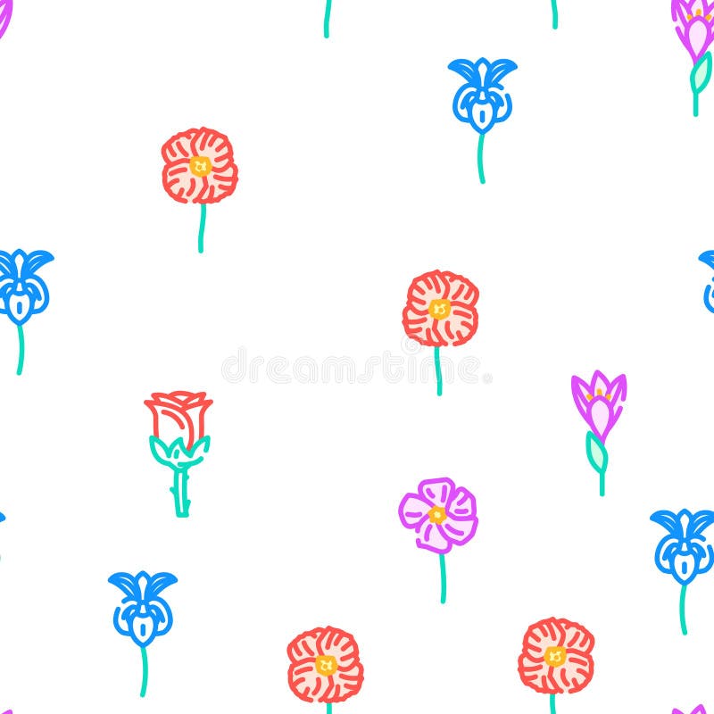 Flower Spring Floral Blossom Vector Seamless Pattern Stock Vector ...