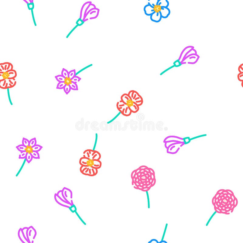 Flower Spring Floral Blossom Vector Seamless Pattern Stock Vector ...