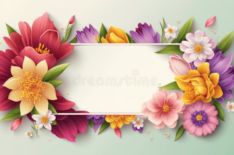Flower Spring Modern Frame Copy Space Banner Design Stock Illustration ...