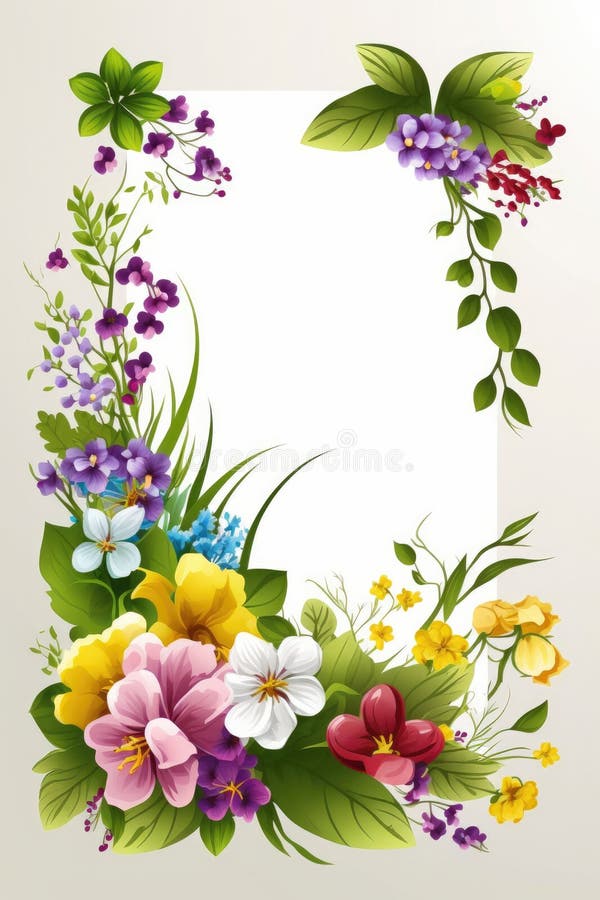 Flower Spring Modern Frame Copy Space Banner Design Stock Illustration ...
