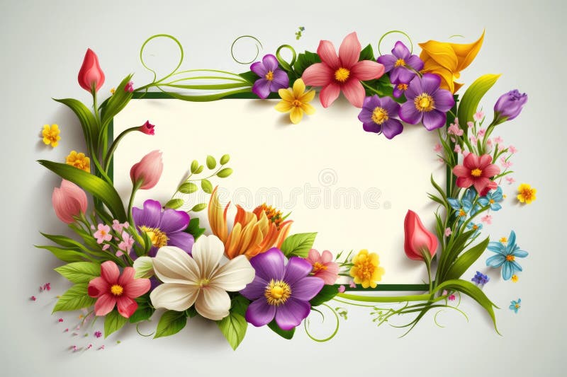 Flower Spring Modern Frame Copy Space Banner Design Stock Illustration ...