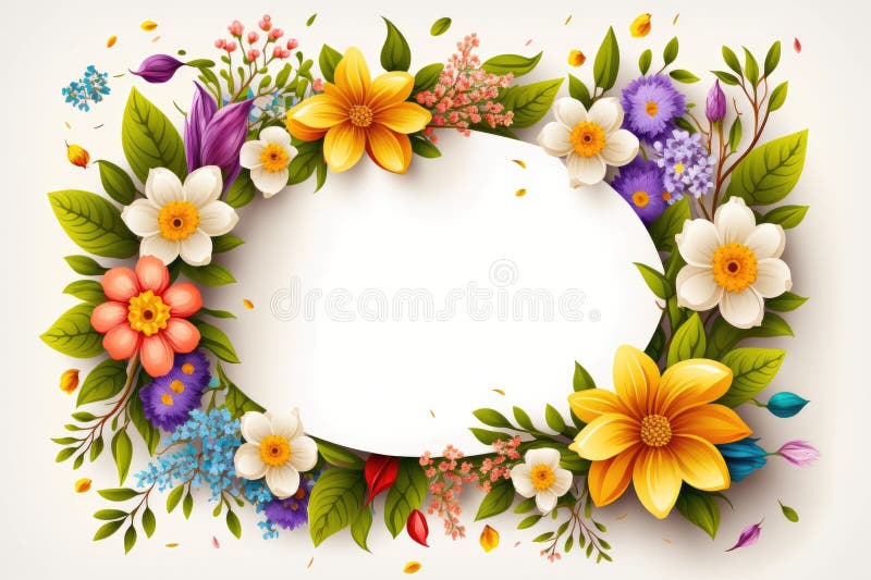 Flower Spring Modern Frame Copy Space Banner Design Stock Illustration ...