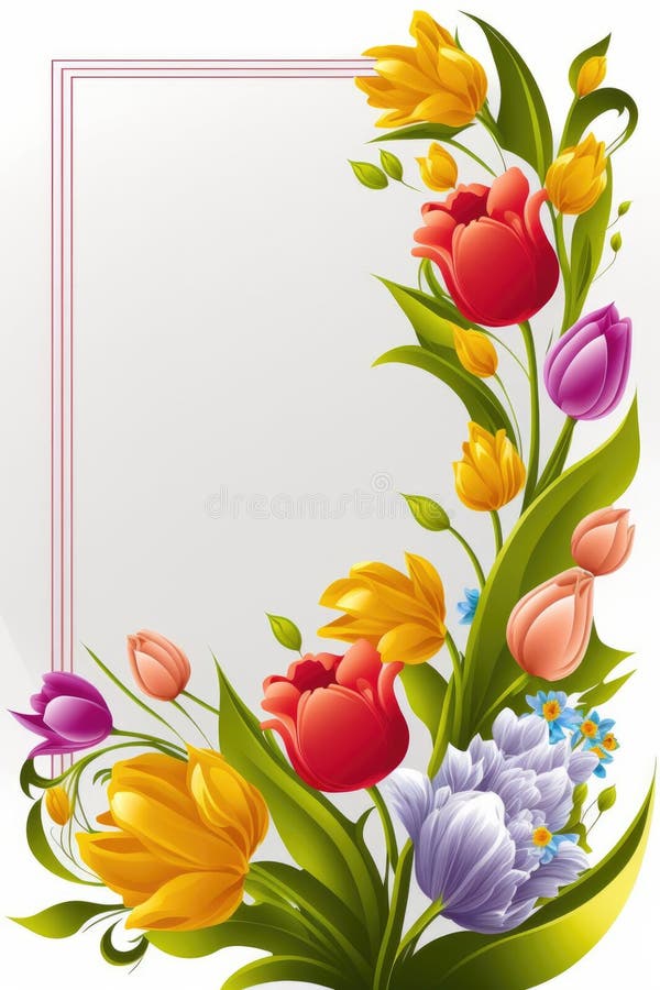 Flower Spring Modern Frame Copy Space Banner Design Stock Illustration ...