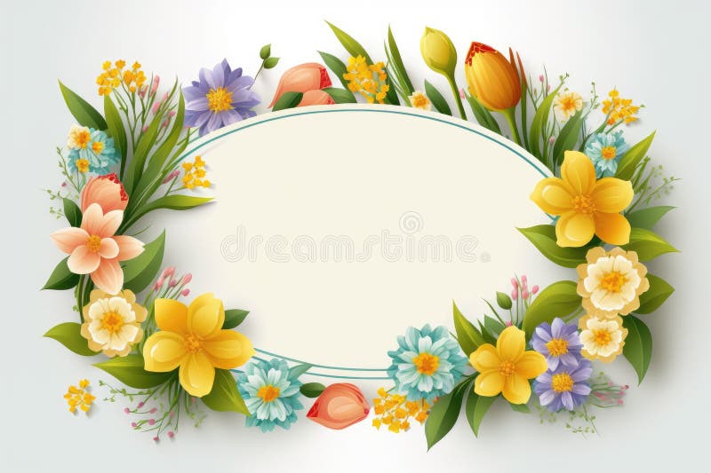 Flower Spring Modern Frame Copy Space Banner Design Stock Illustration ...