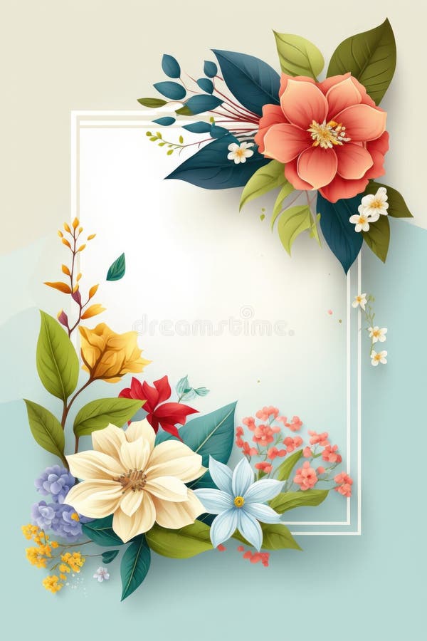 Flower Spring Modern Frame Copy Space Banner Design Stock Illustration ...