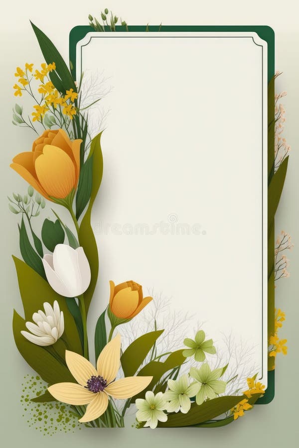 Flower Spring Modern Frame Copy Space Banner Design Stock Illustration ...