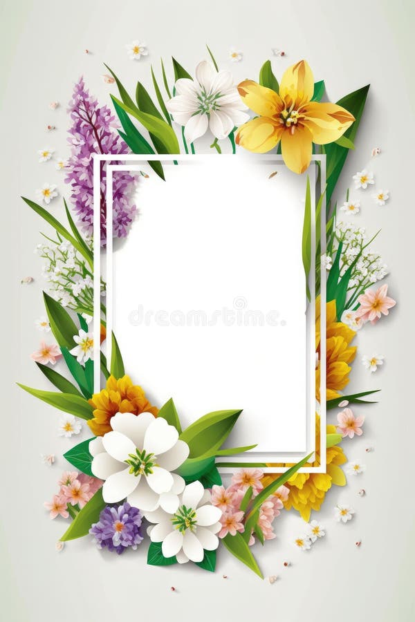 Flower Spring Modern Frame Copy Space Banner Design Stock Illustration ...
