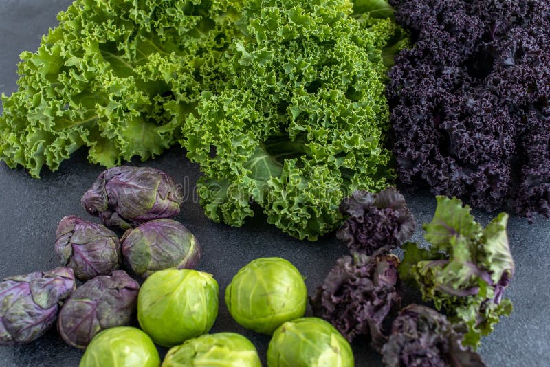 Flower Sprouts with Spring Cabbage, Violet and Green Brussels Sprouts ...