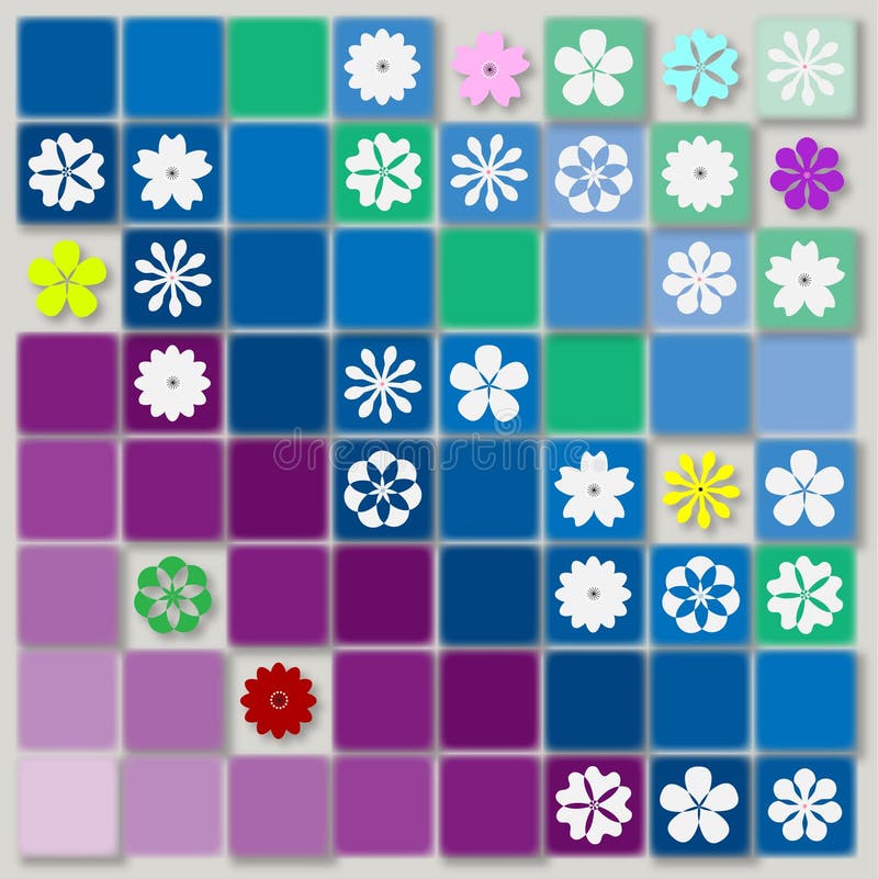 Flower on square icon stock vector. Illustration of blue - 48183547