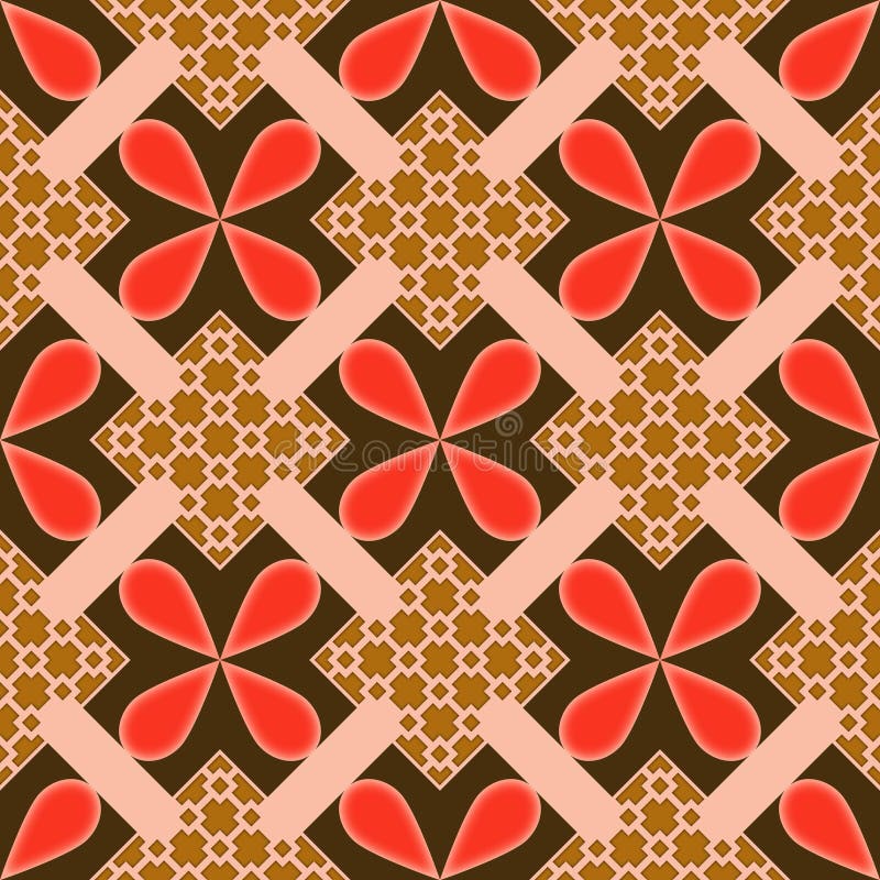 Flower Square Pattern Seamless Background Stock Illustration ...