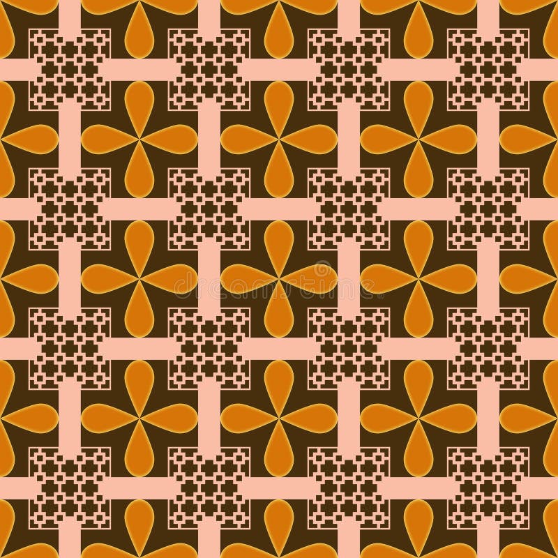Flower Square Pattern Seamless Background Stock Illustration ...