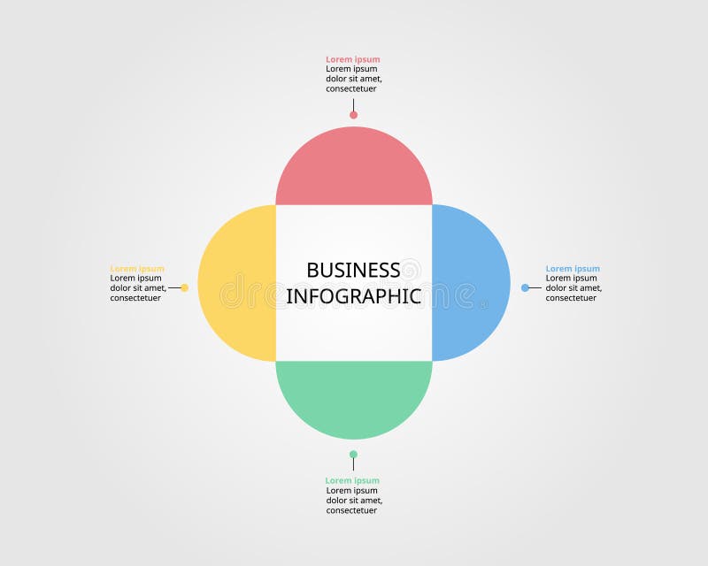 Flower with Square Shape Template for Business Infographic for ...