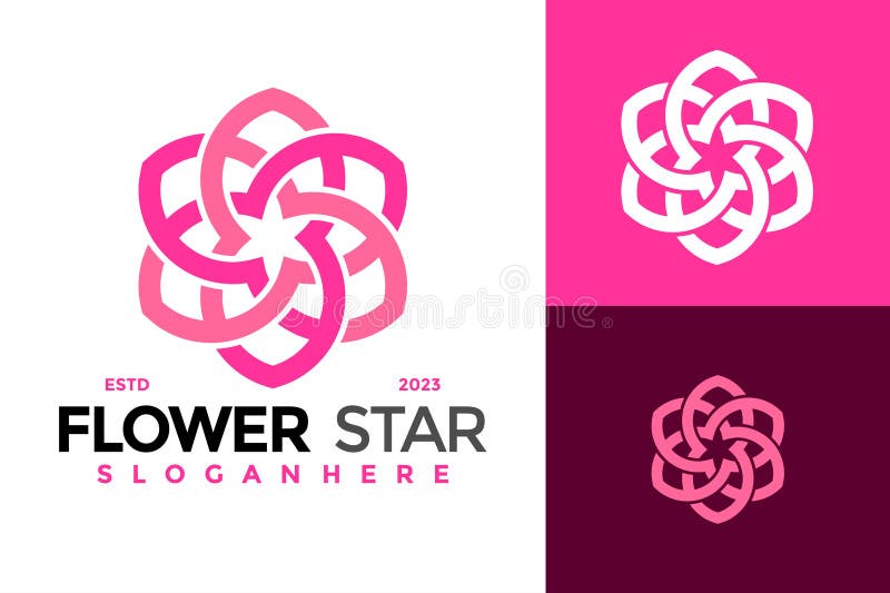 Flower Star Logo Design Vector Symbol Icon Illustration Stock Vector ...