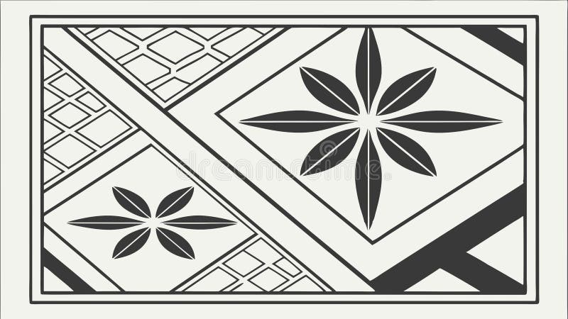 Flower Star Tile, Geometric Floral Pattern for Flooring. Vector Design ...